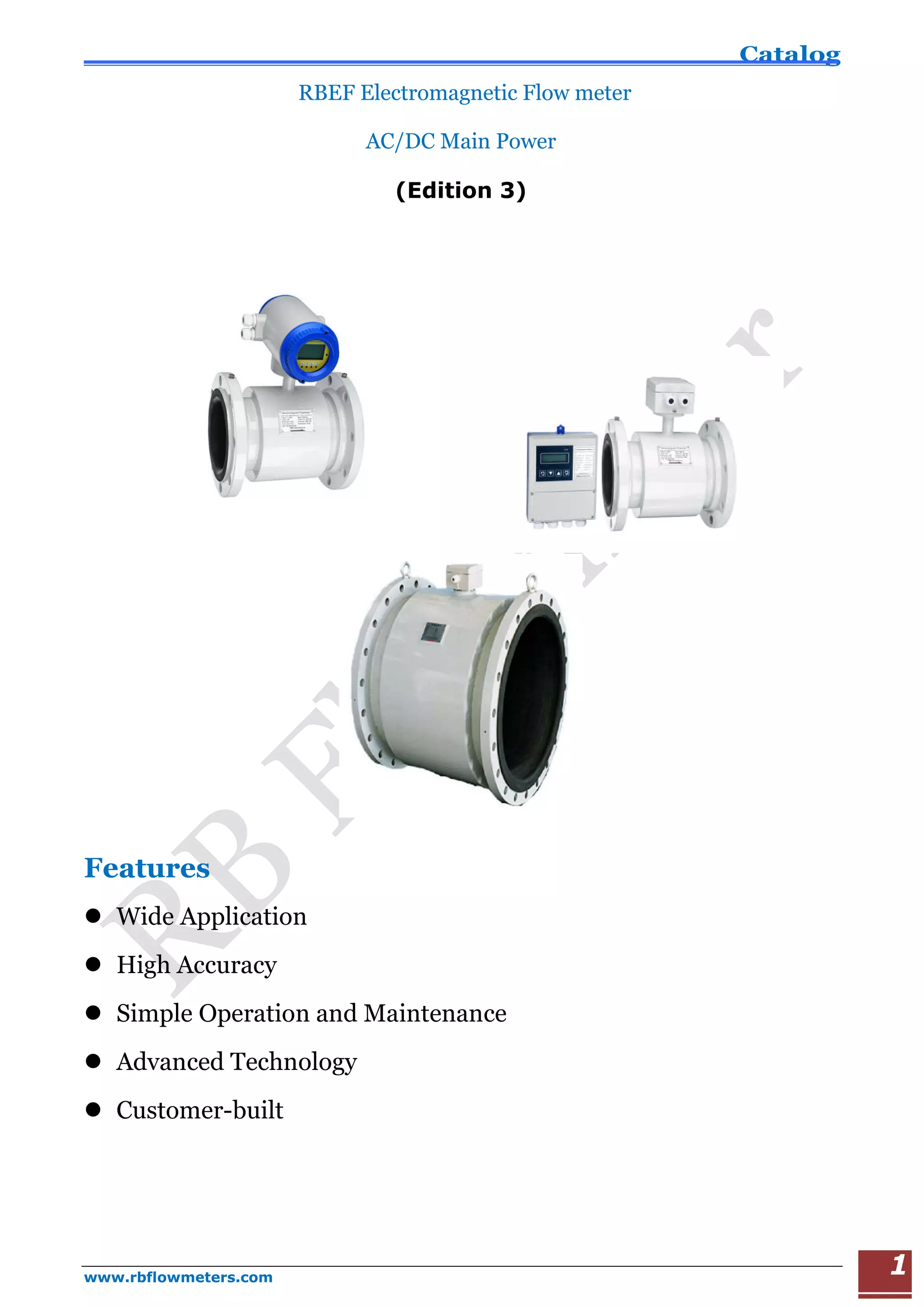 RBEF General Purpose Electromagnetic Flowmeter catalog 2017 | PDF