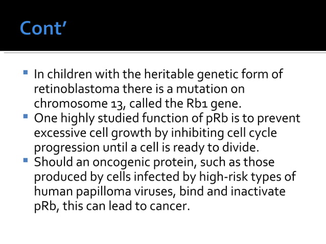 Rb gene and cell cycle | PPT | Eye and Vision Conditions | Diseases and ...