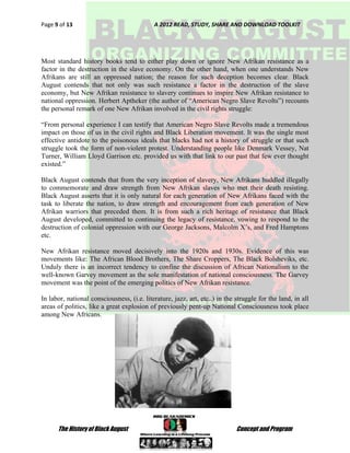 RBG on the History of Black August: Concept and Program | PDF