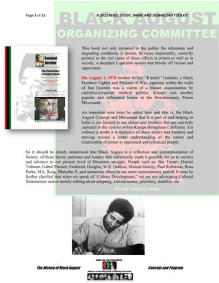 RBG on the History of Black August: Concept and Program | PDF