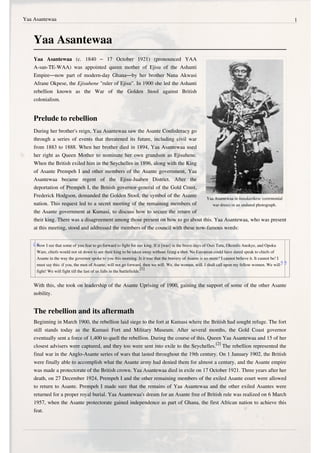 RBG Yaa Asantewaa Tutorial | PDF
