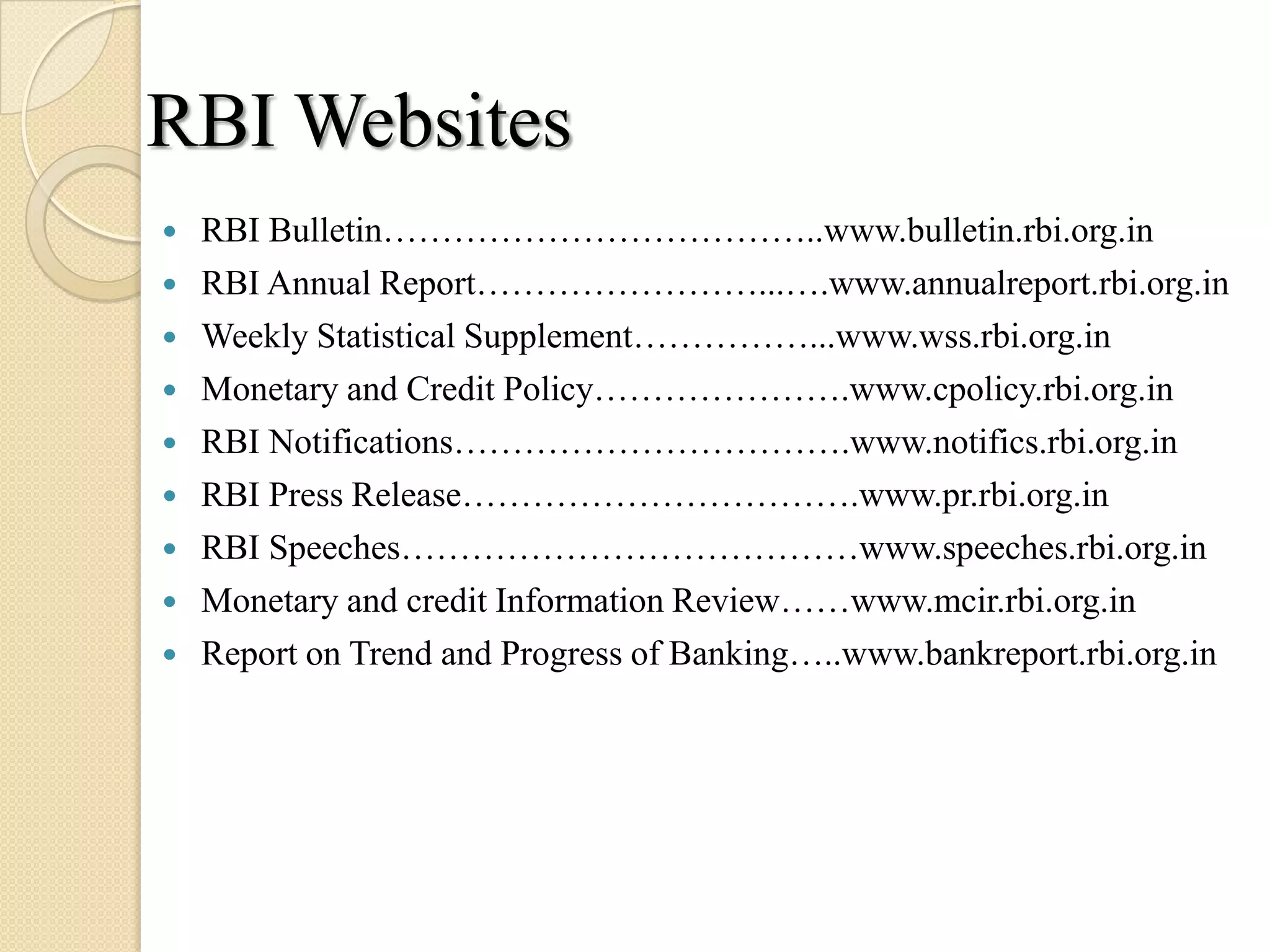 RBI Presentation | PPTX