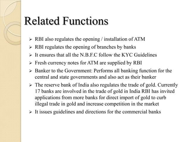 RBI Presentation | PPTX | Business Banking & Finance | Business
