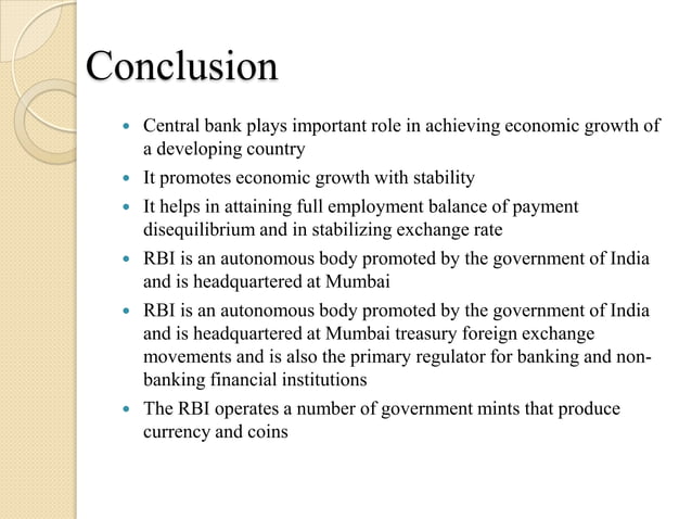 RBI Presentation | PPTX | Business Banking & Finance | Business