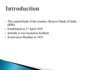 Understanding the Reserve Bank Of India | PPTX