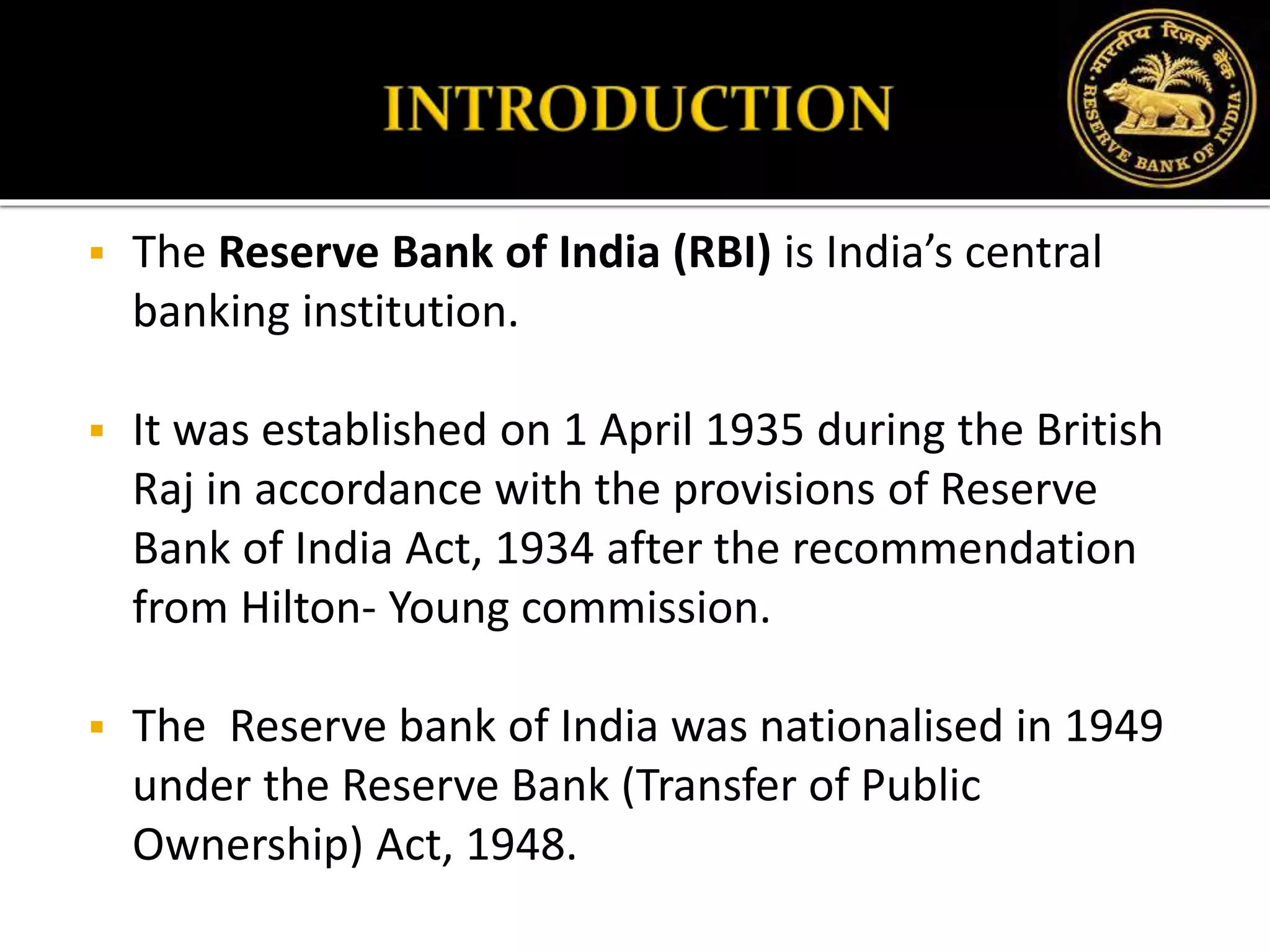 Reserve Bank of India | PPTX
