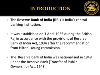 Reserve Bank of India | PPTX