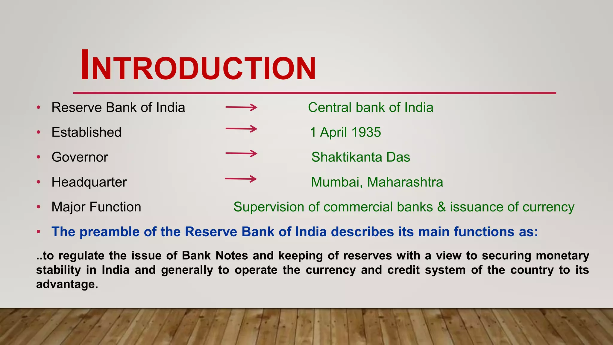 Rbi - Reserve Bank of India | PPTX