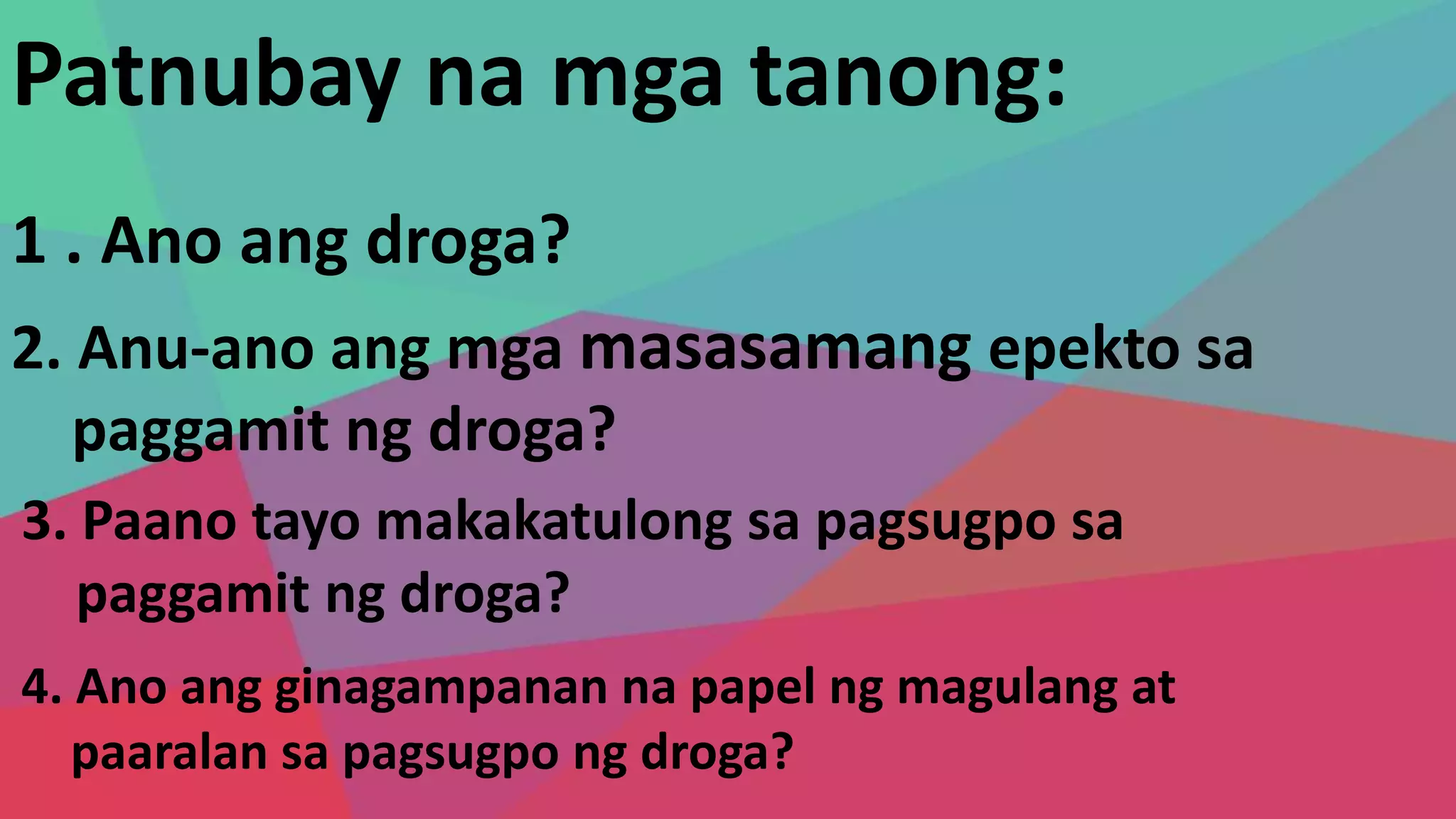 Droga Salot sa Lipunan | PPTX