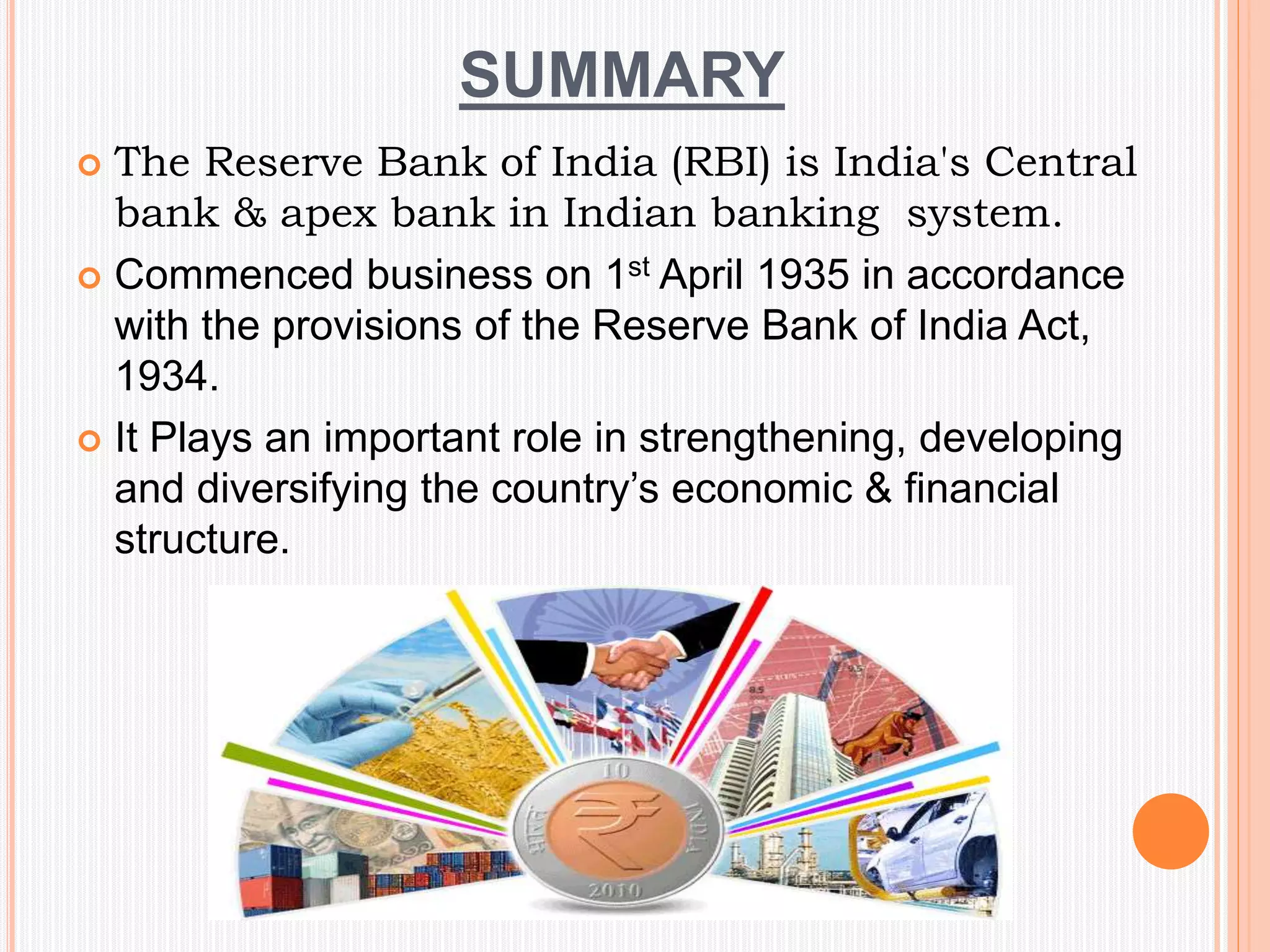 Role of RBI in Indian Banking System - ITT Presentation | PPTX