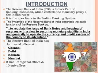 Role of RBI in Indian Banking System - ITT Presentation | PPTX