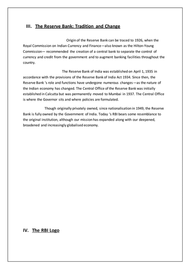 Rbi reserve bank india | PDF