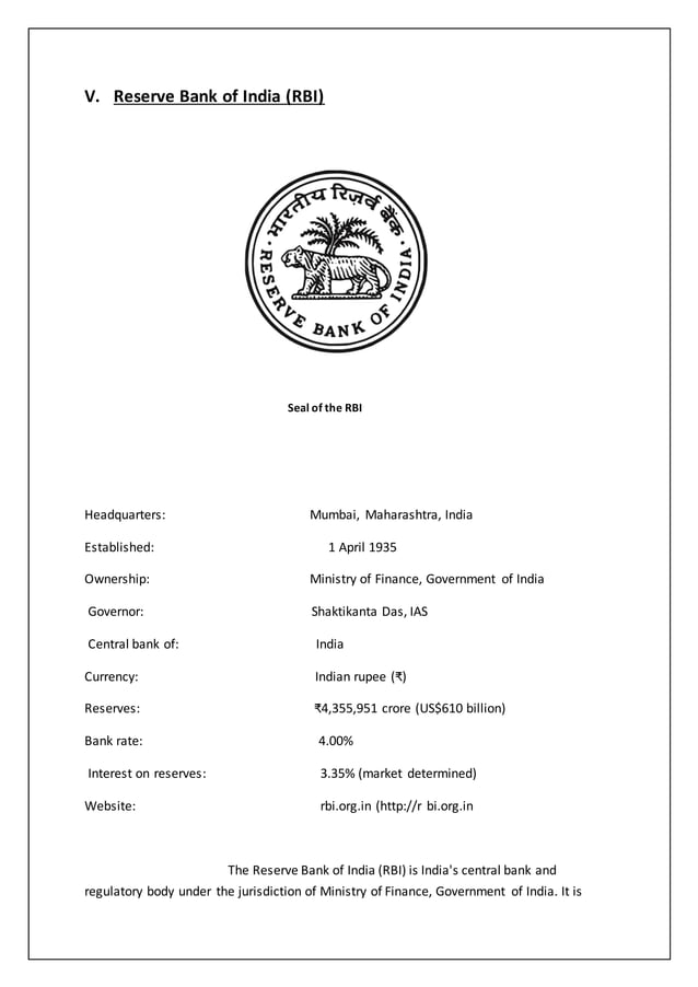 Rbi reserve bank india | PDF