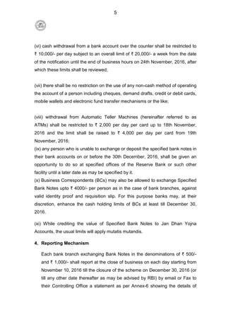 RBI 2016-17-112 Withdrawal of legal tender character of existing ` 500 ...