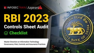 𝐒𝐭𝐚𝐲 𝐀𝐮𝐝𝐢𝐭-𝐑𝐞𝐚𝐝𝐲 𝐰𝐢𝐭𝐡 𝐑𝐁𝐈 𝐂𝐨𝐦𝐩𝐥𝐢𝐚𝐧𝐜𝐞! RBI 2023 Control Sheets Audit Checklist | PDF