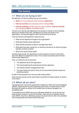 Compiling an internal audit universe | PDF