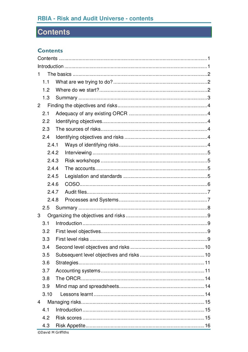 Compiling an internal audit universe