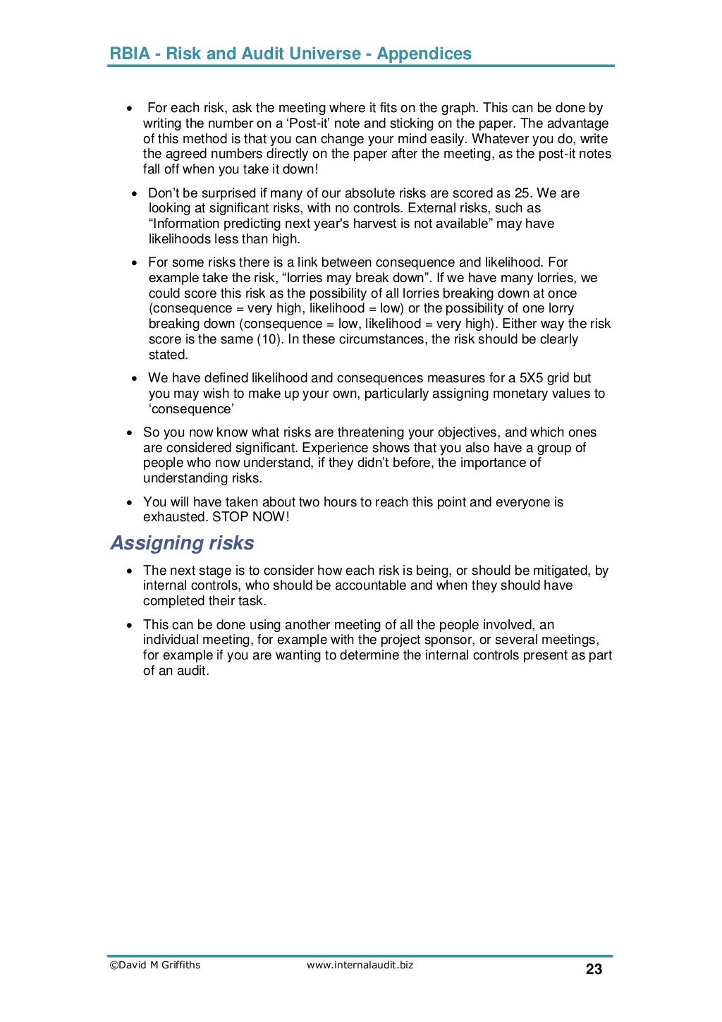 Compiling an internal audit universe