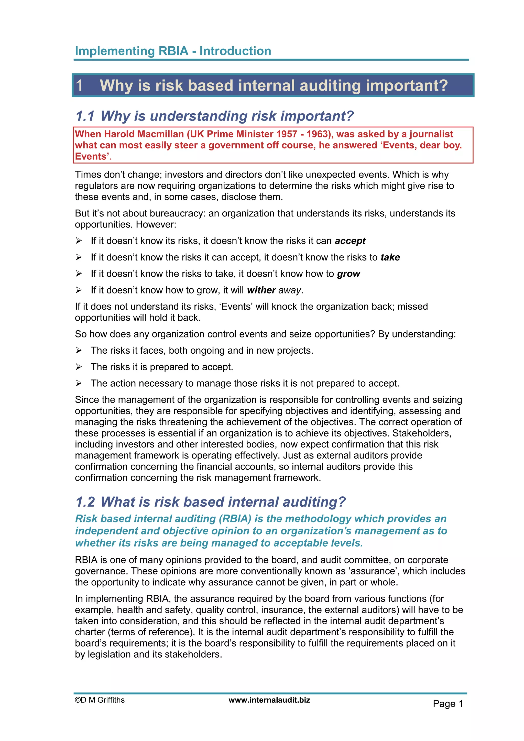 Implementing internal audit into an organisation | PDF