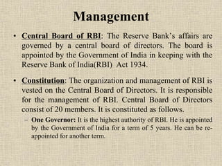 Reserve Bank of India | PPTX | Business Banking & Finance | Business