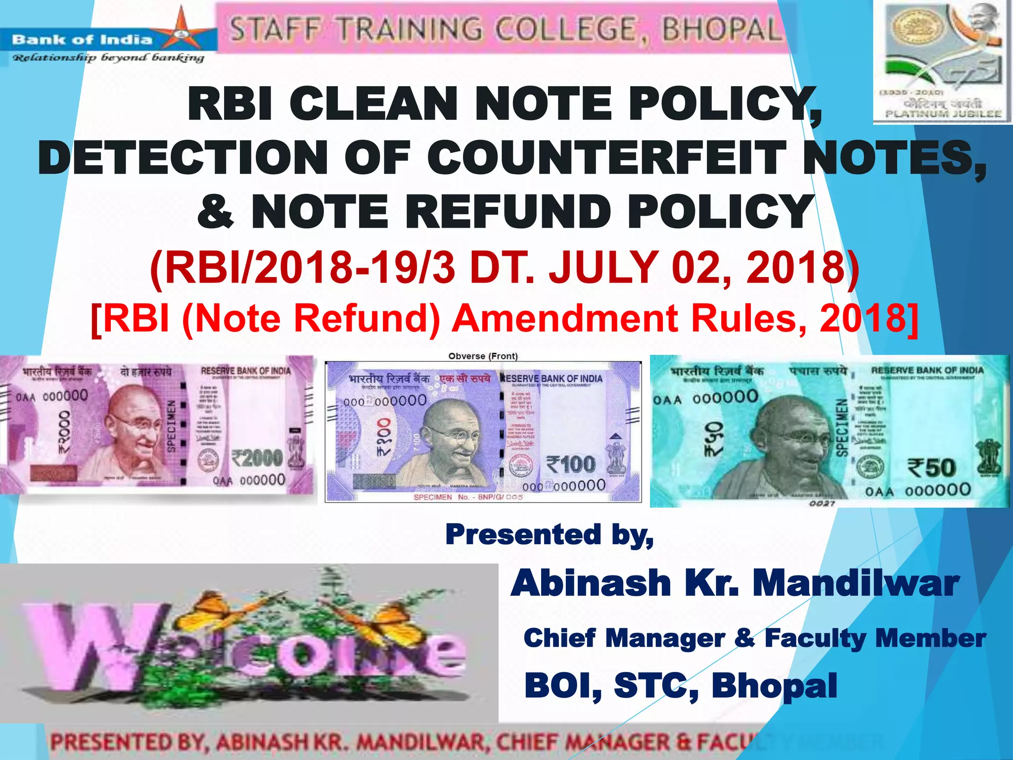 RBI Clean Note Policy, Detection of Counterfeit Notes & Note Refund ...