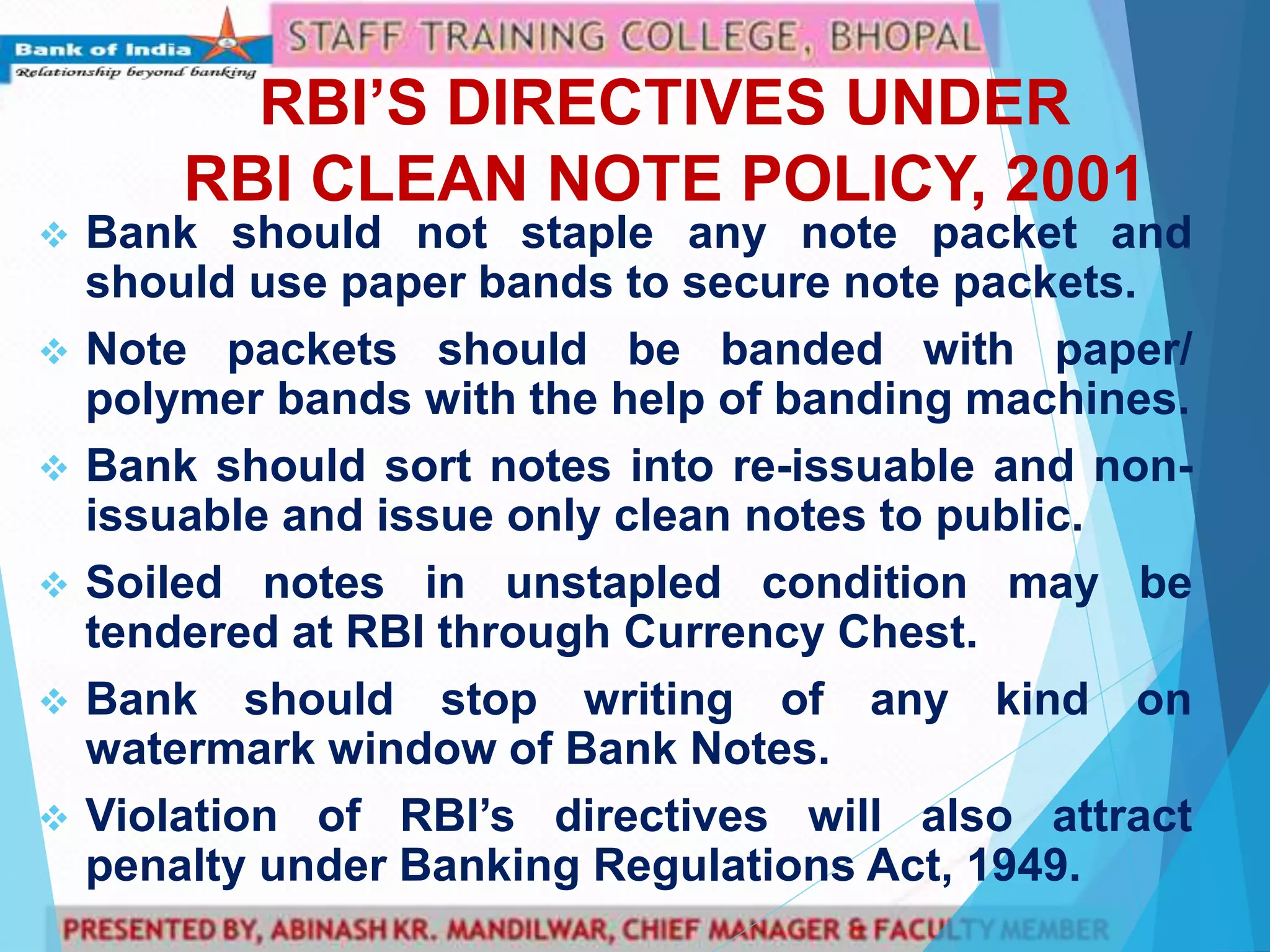 RBI Clean Note Policy, Detection of Counterfeit Notes & Note Refund ...
