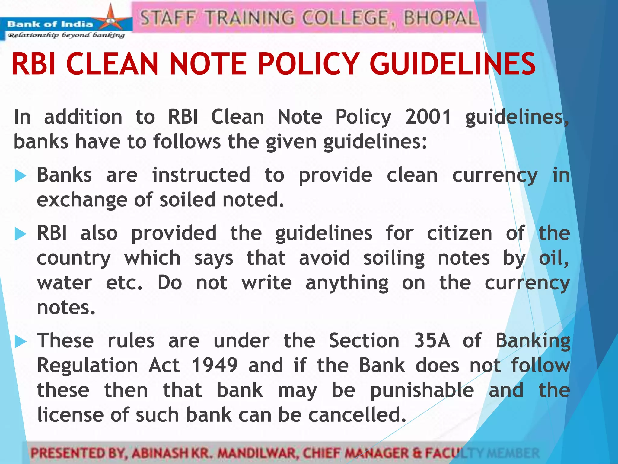 RBI Clean Note Policy, Detection of Counterfeit Notes & Note Refund ...
