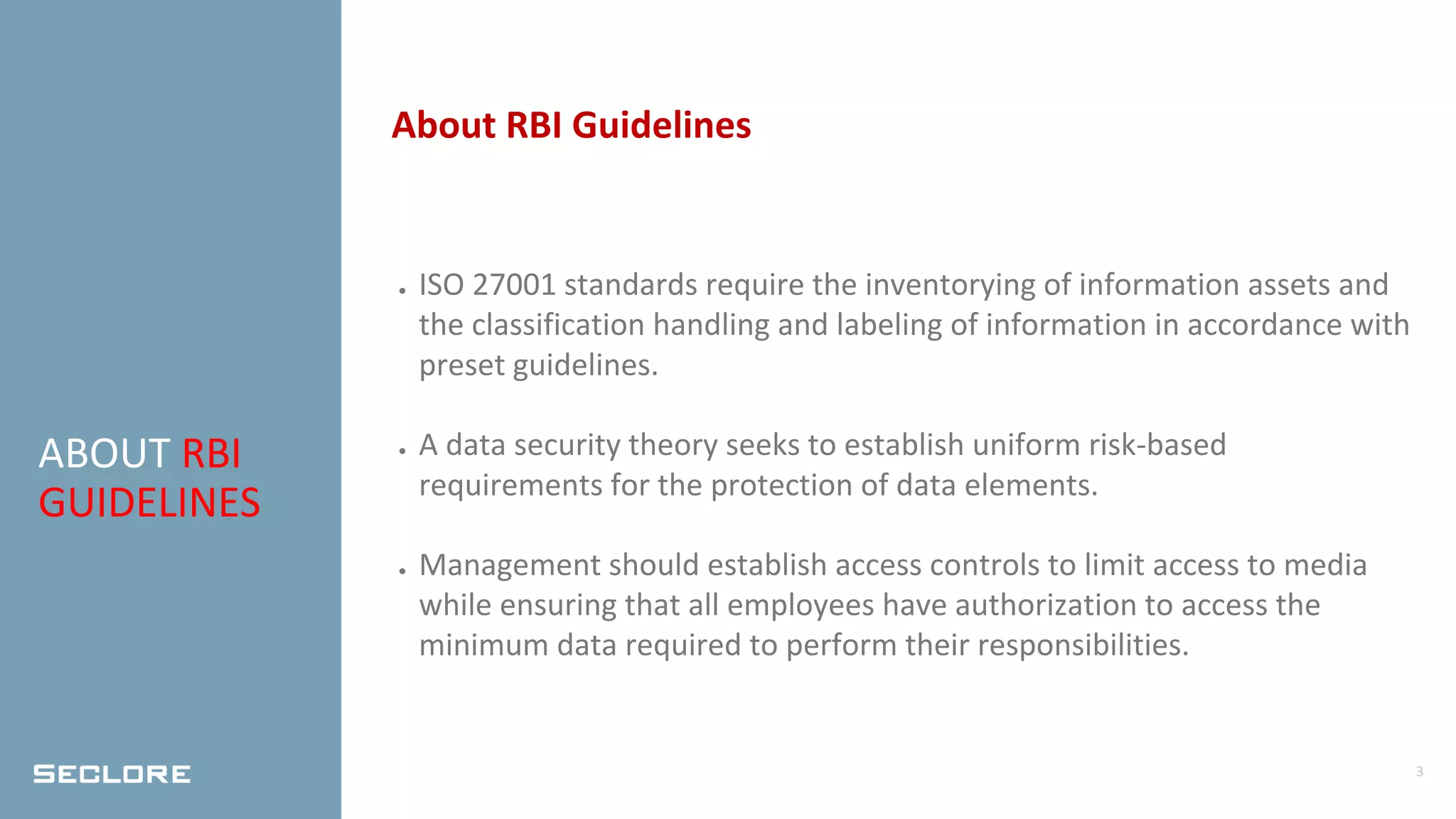 Rbi compliance and Data Centric Security | PPTX