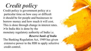 Rbi credit policies | PPT