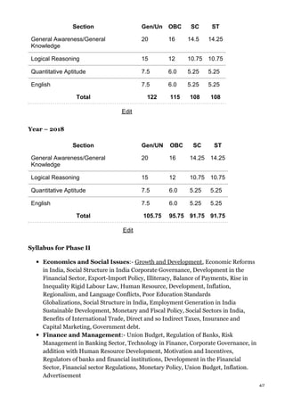 Rbi grade b examination 2020-2021 | PDF