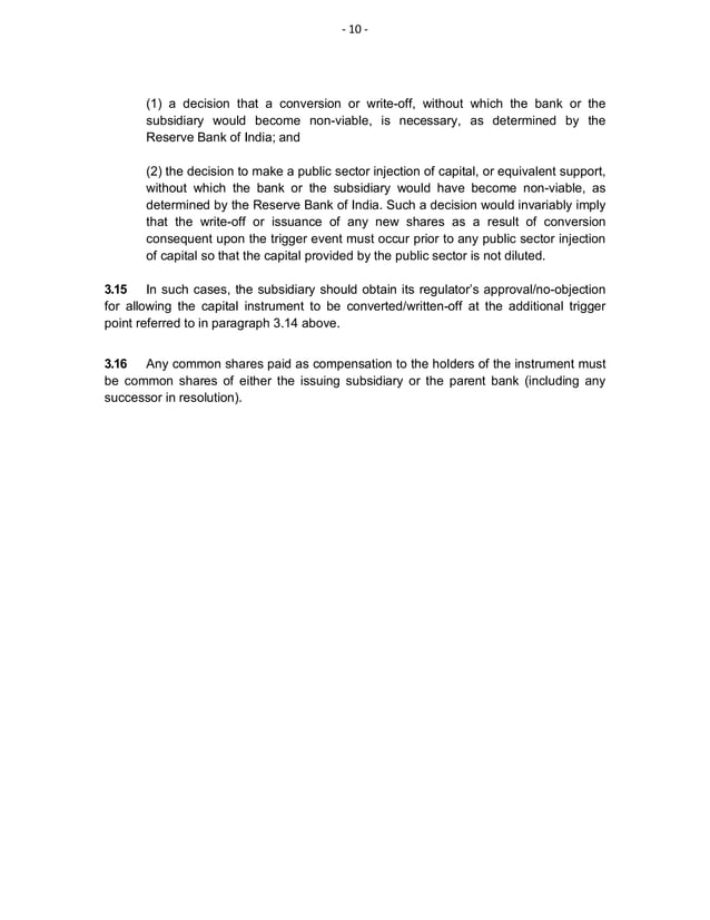 Rbi guideline for basel iii | PDF