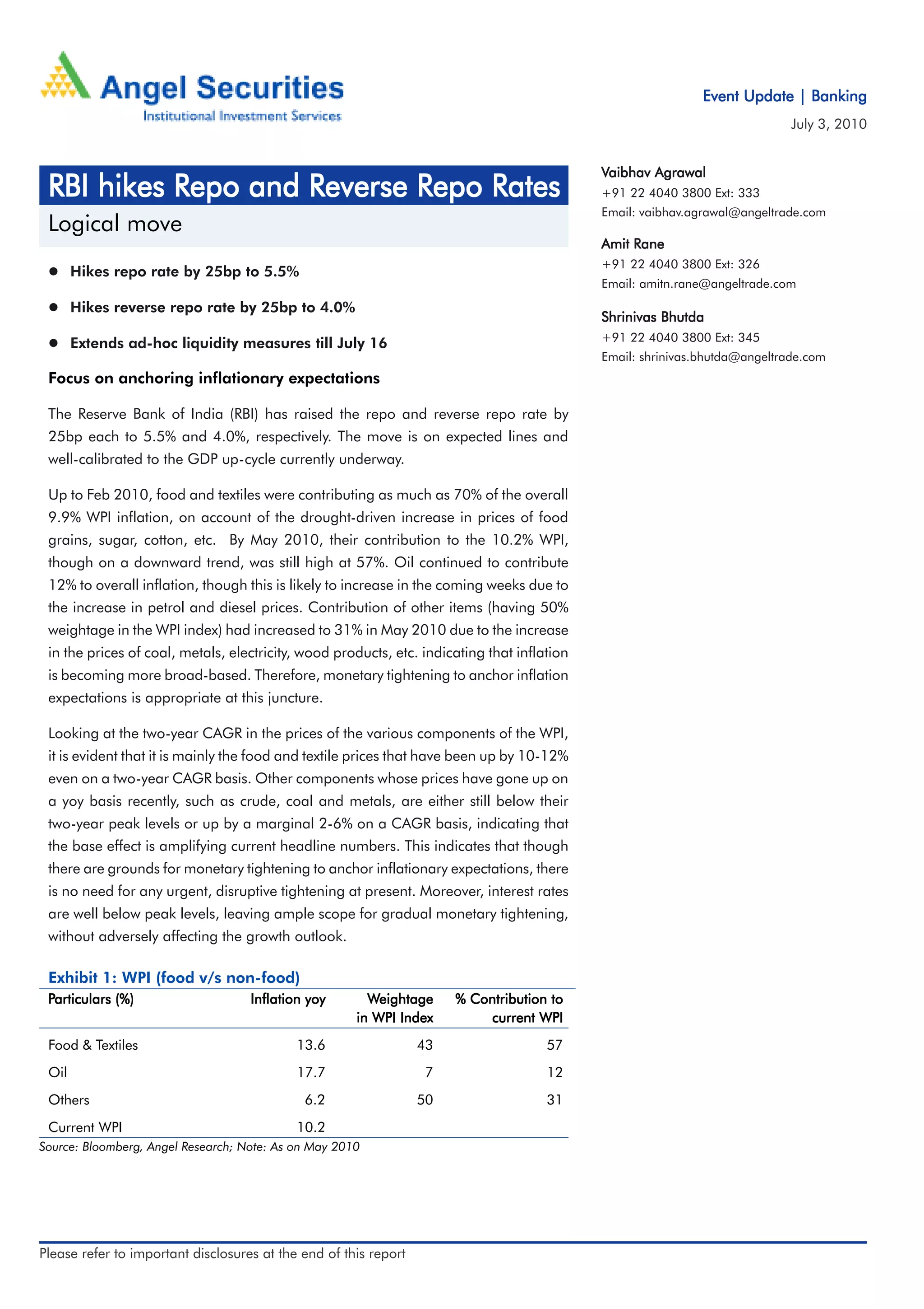 Rbi hikes Repo and Reverse Repo Rate | PDF