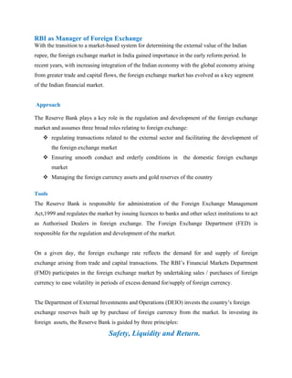 Rbi intervention in foreign exchange market | PDF