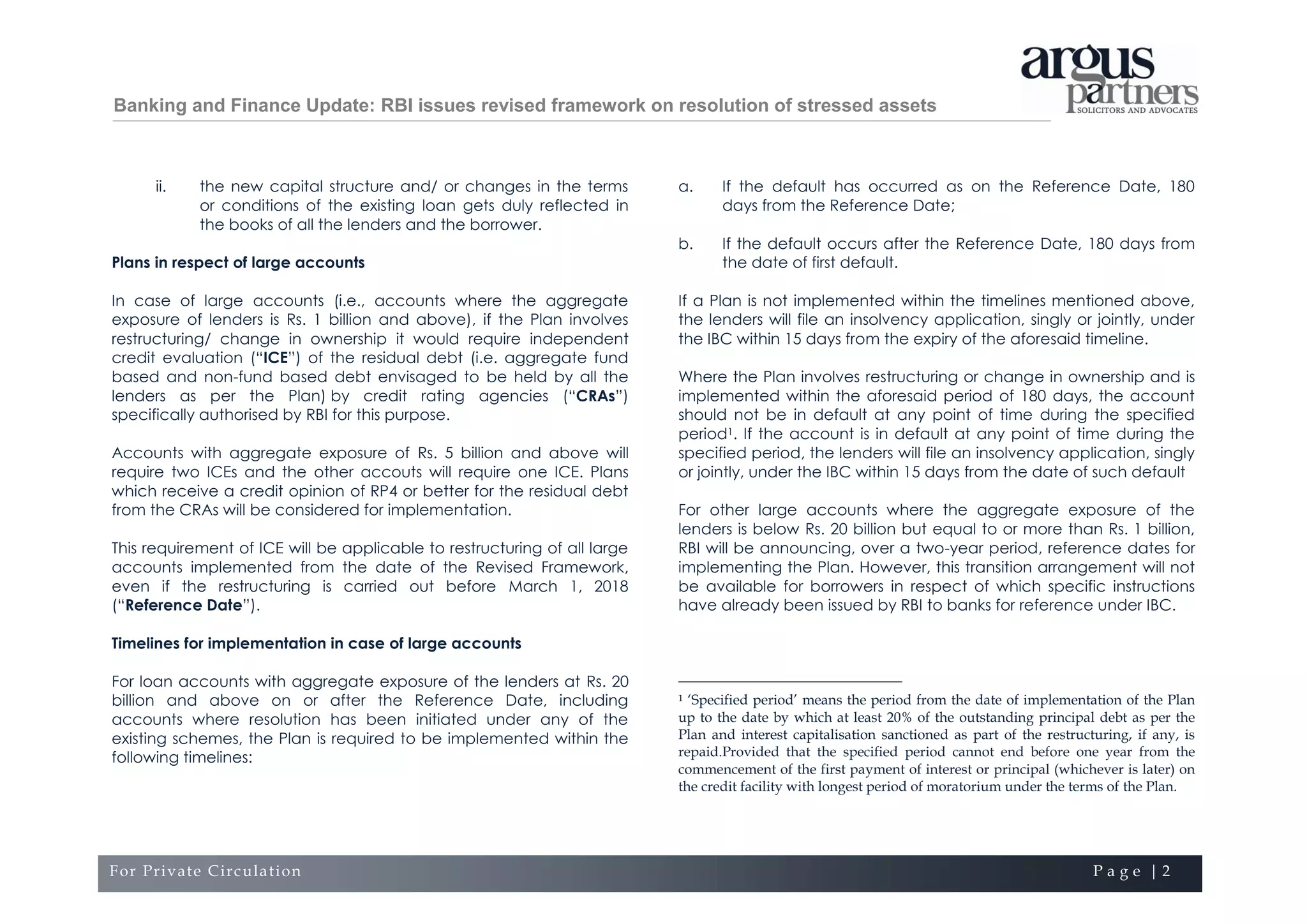 RBI Issues Revised Framework on Stressed Assets | PDF