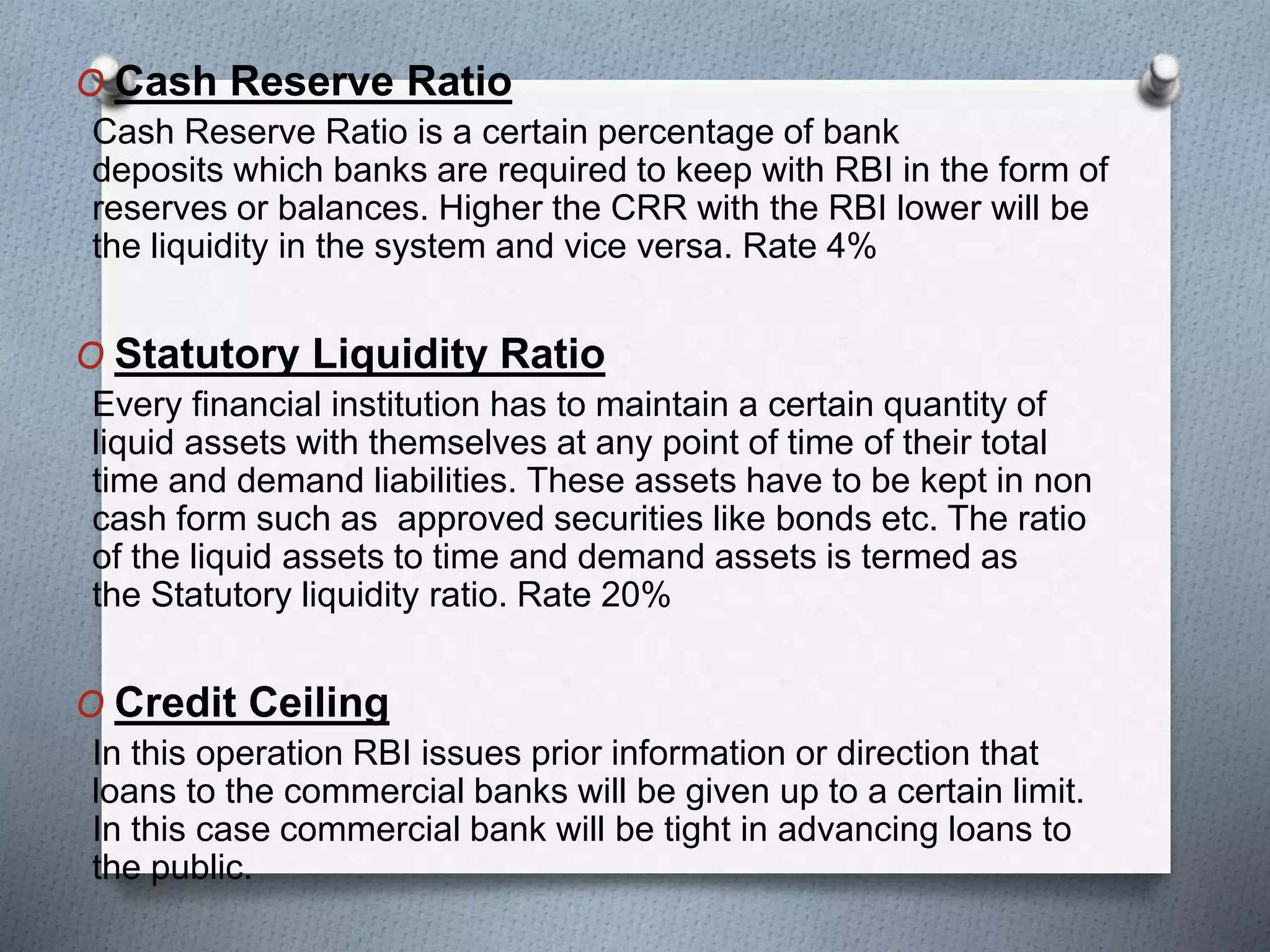 RIB monetary operations in india | PPTX