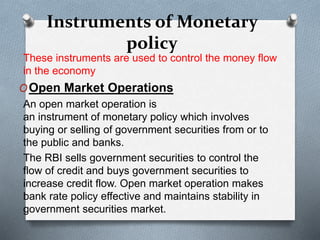 RIB monetary operations in india | PPT