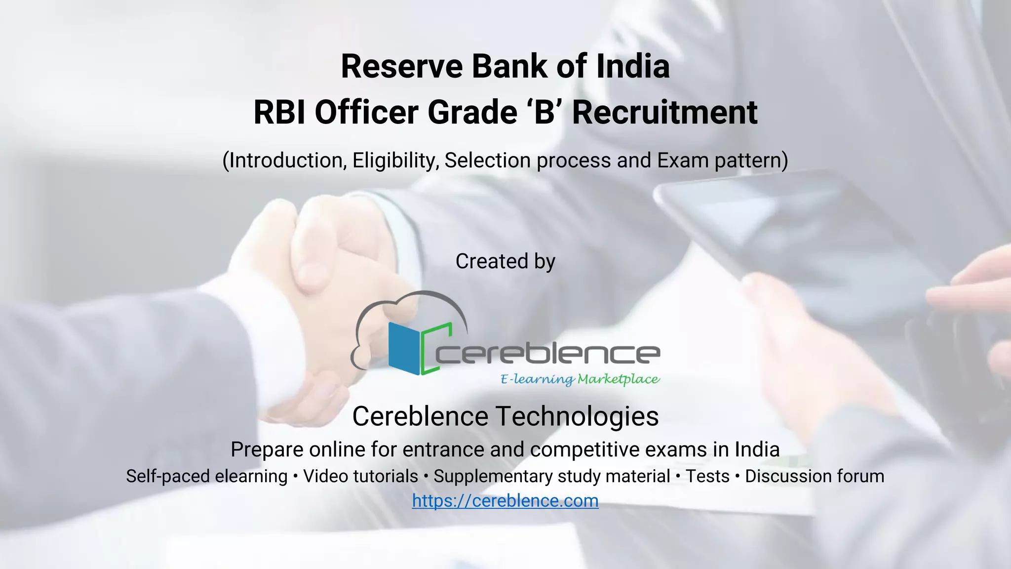 RBI Officer Grade 'B' Exam - Introduction | PPT