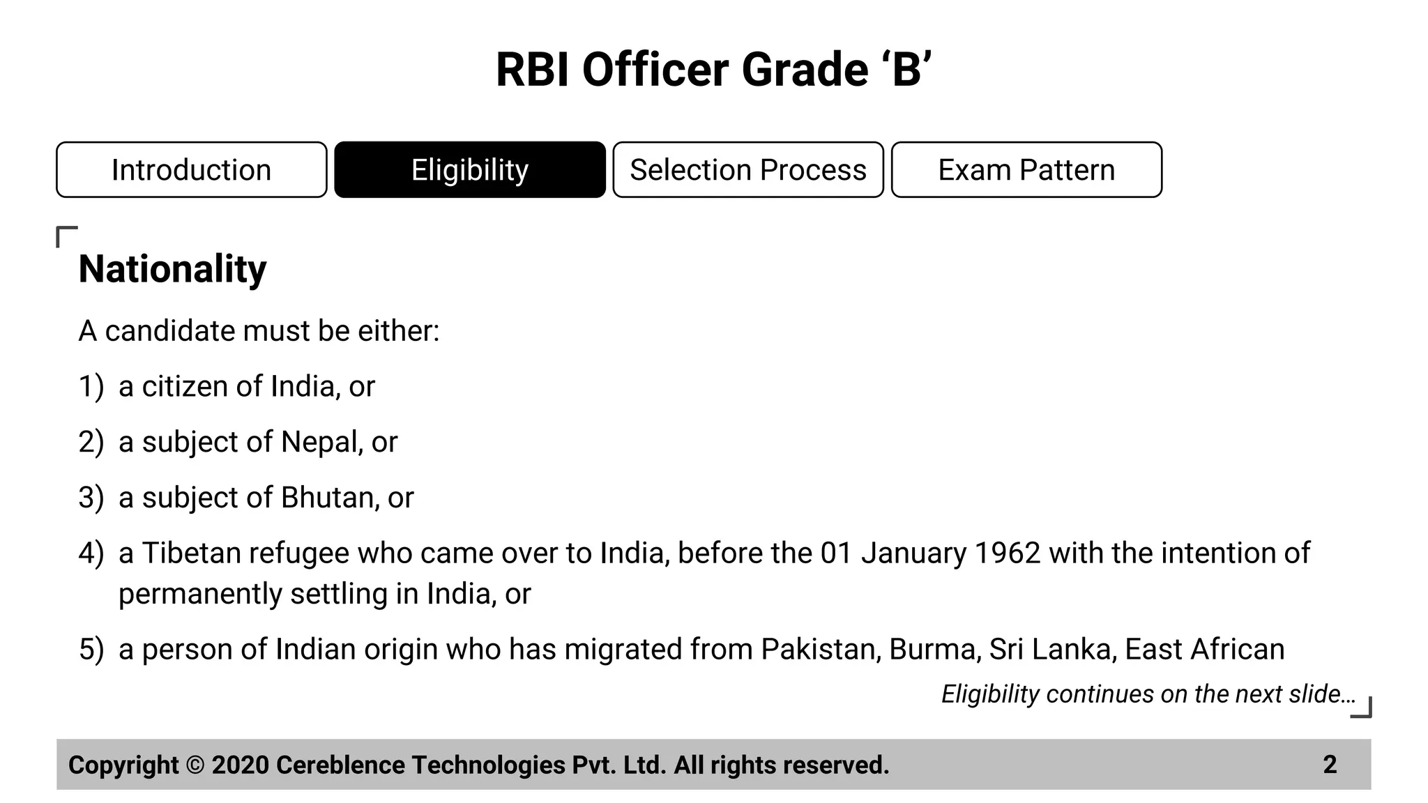 RBI Officer Grade 'B' Exam - Introduction | PPT