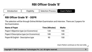 RBI Officer Grade 'B' Exam - Introduction | PPT