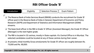 RBI Officer Grade 'B' Exam - Introduction | PPT