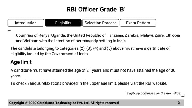 RBI Officer Grade 'B' Exam - Introduction | PPT