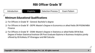 RBI Officer Grade 'B' Exam - Introduction | PPT