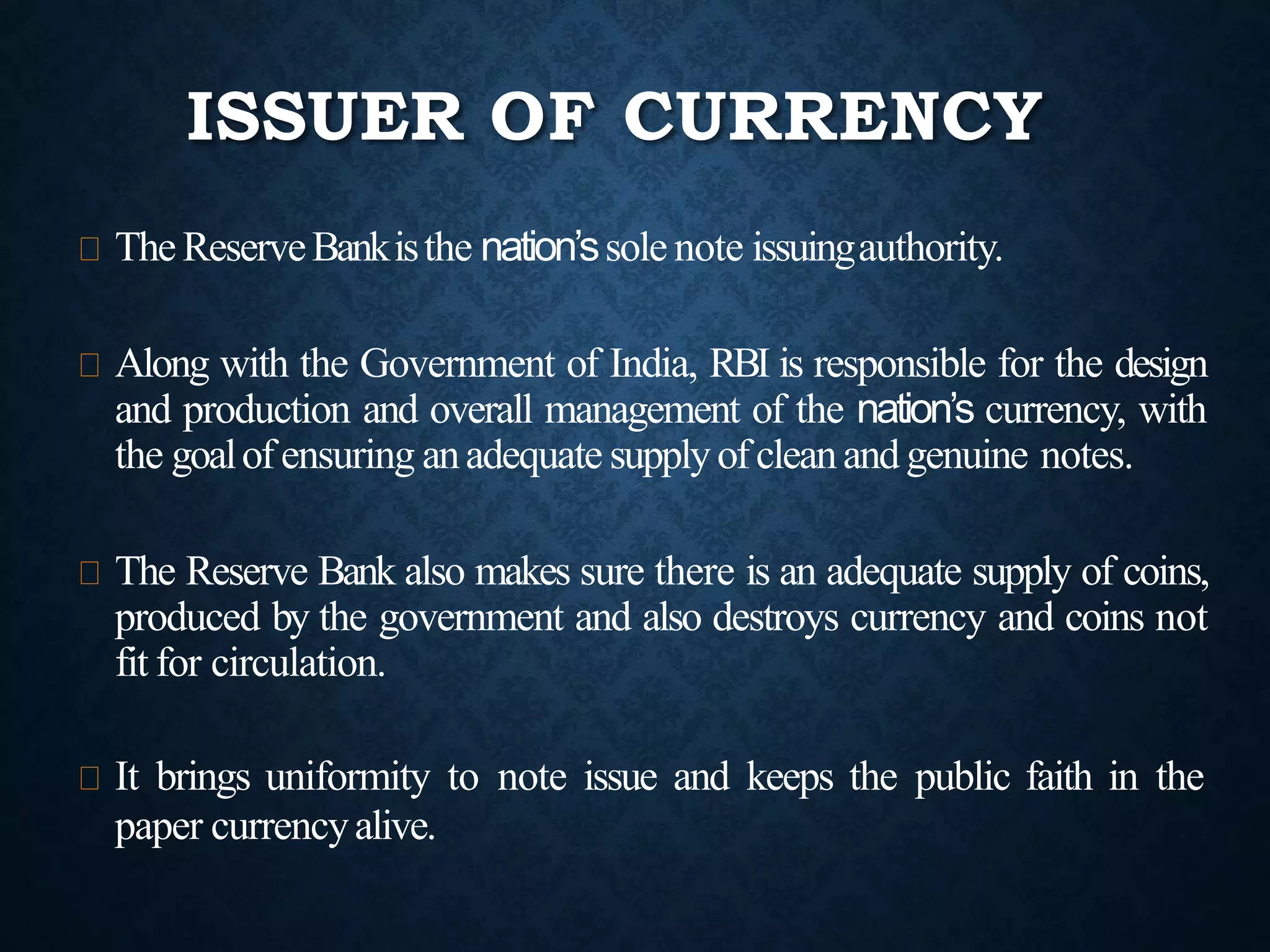 Rbi ppt ROle and fuctions in Indian Economy | PPTX