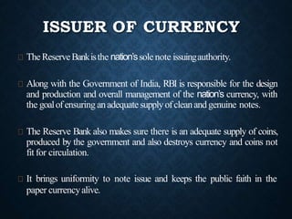 Rbi ppt ROle and fuctions in Indian Economy | PPTX