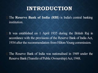 Rbi ppt ROle and fuctions in Indian Economy | PPTX