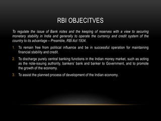 RBI's Monetary Policy | PPTX