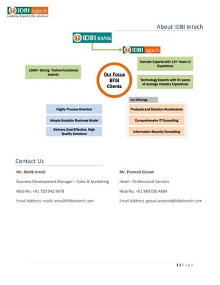 IDBI Intech - RBI Working Group Consulting | PDF