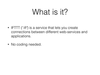 IFTTT Introduction | PDF