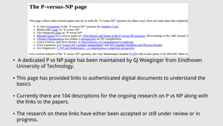 A comprehensive view on P vs NP | PPT