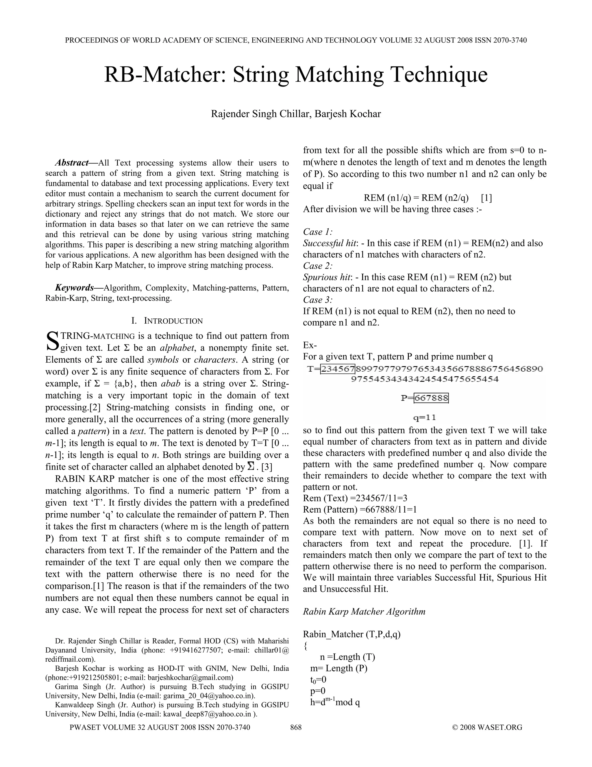 Modified Rabin Karp | PDF